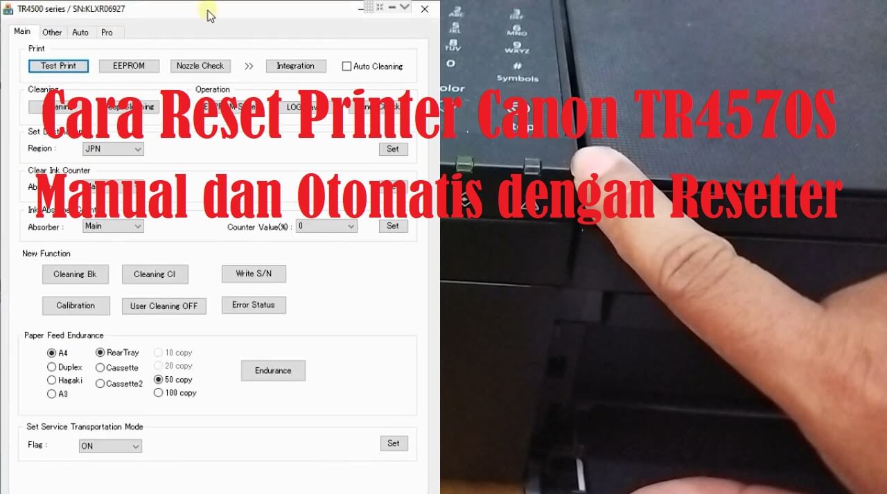 2 Cara Reset Printer Canon TR4570S Manual dan Resetter